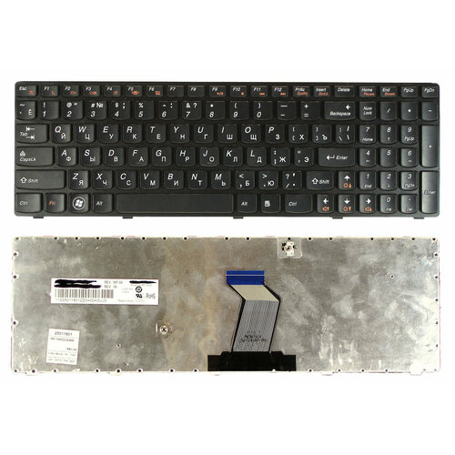 Клавиатура для Lenovo IdeaPad Y570N черная с рамкой
