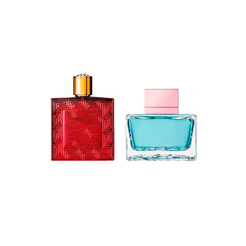 Подарочный набор для неё и для него по мотивам Versace Eros Flame, Antonio Banderas Blue Seduction for Women 2 по 5 мл