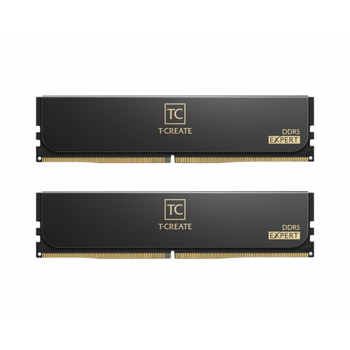 Оперативная память TEAMGROUP T-Create Expert Black [CTCED564G6000HC34BDC01] DIMM DDR5 64Гб(6000МГц, CL34, 2x32Гб, радиатор)