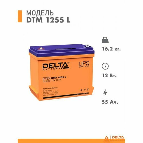 Delta DTM 1255L,12V 55Ah без инвертора
