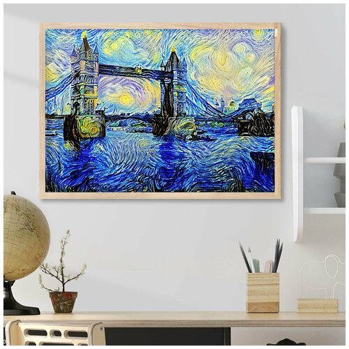 Постер "Ван Гог, Тауэрский мост, Лондон" 60 на 90 без рамки / Картина для интерьера / Плакат / Постер на стену / Тубус