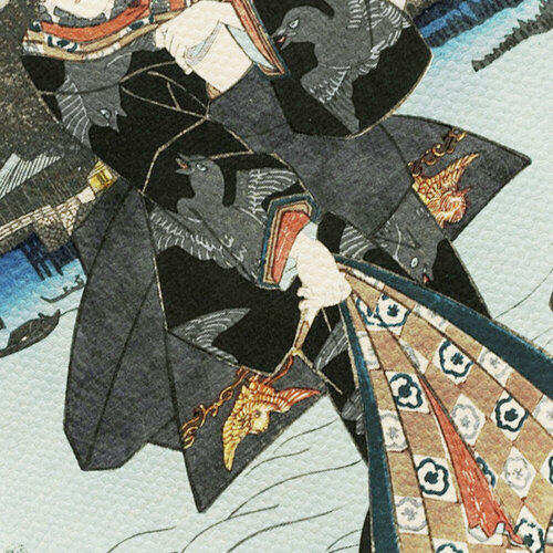 Картина на холсте, репродукция / Утагава Кунисада - Black / Размер 30 x 40 см
