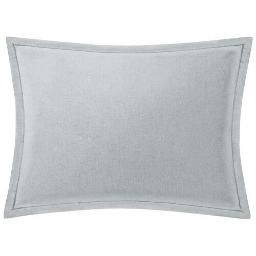 Наволочка - чехол для декоративной подушки на молнии T&I Велюр - канвас Silver, 45 х 65 см, светло-серый