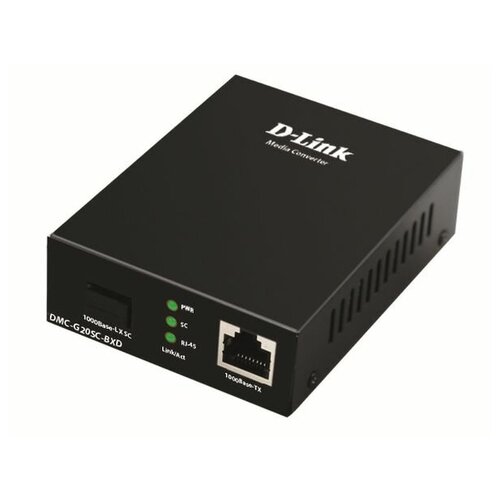 WDM медиаконвертер D-Link DMC-G20SC-BXD/A1A с 1 портом 100/1000Base-T и 1 портом 1000Base-LX с разъемом SC