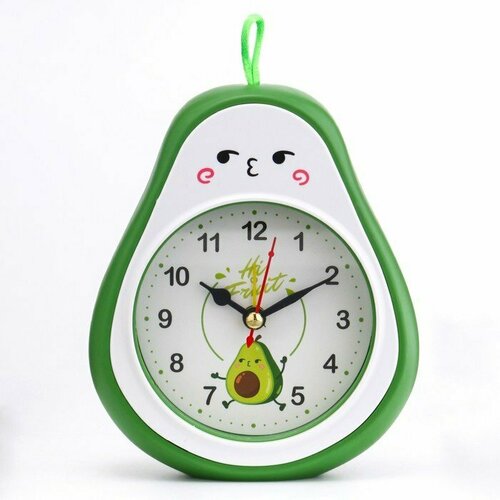 Часы - будильник настольные "Авокадо", дискретный ход, 11.5 х 15.5 см, АА (комплект из 3 шт)