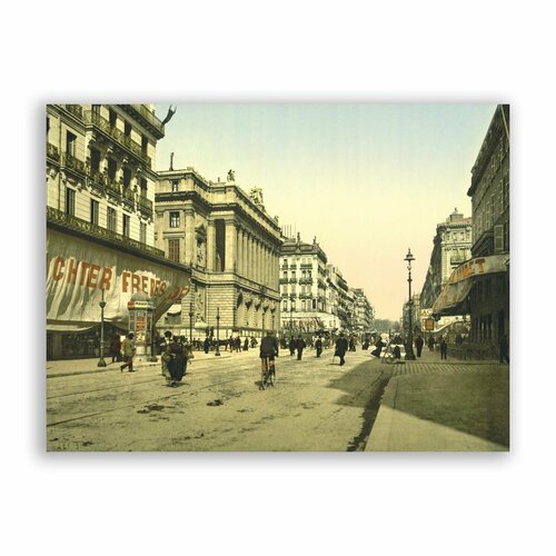 Постер, плакат на бумаге / The Cannabiere, and the Bourse, Marseilles, France / Размер 40 x 53 см