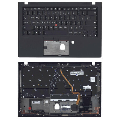 Клавиатура для Lenovo 5M10Z37027 черная с черным топкейсом и подсветкой