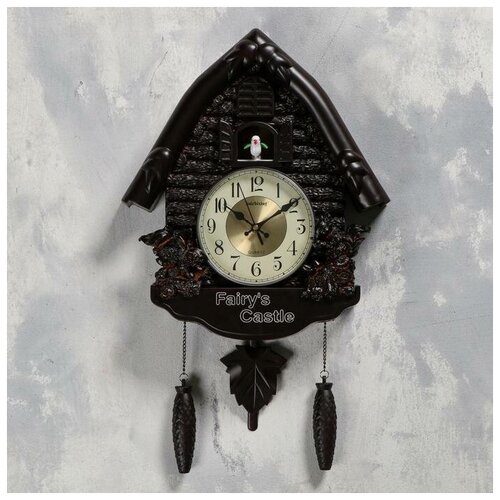 Часы настенные с кукушкой "Белочки", плавный ход, 53х7х35 см, черные, часы интерьерные
