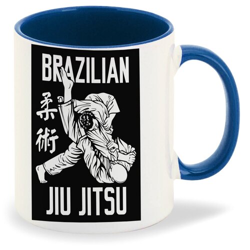 Кружка лазурный CoolPodarok Brazilian jiu jitsu (Бразильское джиу джитсу)
