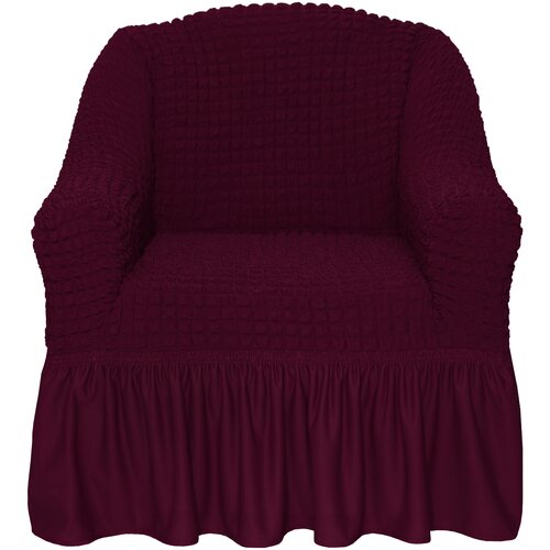 Чехол на кресло с оборкой CONCORDIA, цвет Бордовый