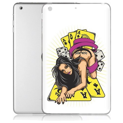 Чехол задняя-панель-накладка-бампер MyPads нарисованная девушка с игровыми картами для Apple iPad 7 10.2 (2019)/Apple iPad 8 10.2 (2020)/Apple iPad 9 10.2 (2021)-A2197/A2200/A2198/A2270/A2428/A2429/A2430 противоударный