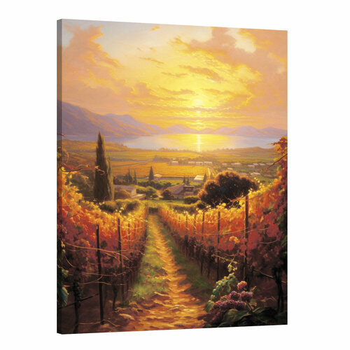 Интерьерная картина 50х70 "Вино рассвета"