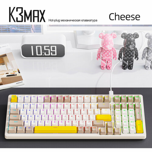 Клавиатура игровая Wolf K3Max Cheese, 100 кнопок (RUS), проводная