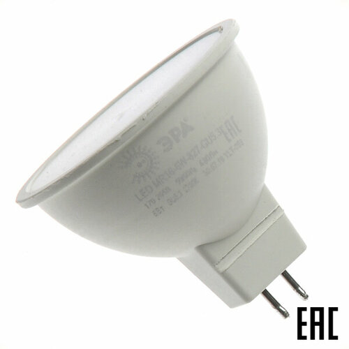 Лампа 6Вт Б0020542 LED MR16-6W-827-GU5.3 480Лм 2700К светодиодная MR16 т/б свет ЭРА (6 шт. в комплекте)