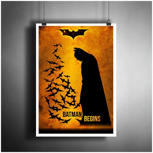 Постер плакат для интерьера "Фильм: Бэтмен - Тёмный Рыцарь. Batman. DC Comics"/ Декор дома, офиса, комнаты A3 (297 x 420 мм)