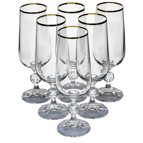 Набор бокалов Crystalex Claudia 20787, для шампанского, 180 мл, 6 шт., прозрачный