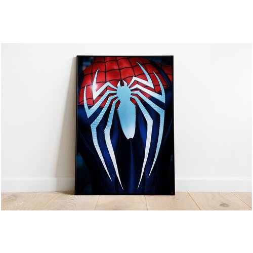 Плакат "Человек паук" / Spider man" / Формат А4 (21х30 см) / Постер для интерьера с черной рамкой
