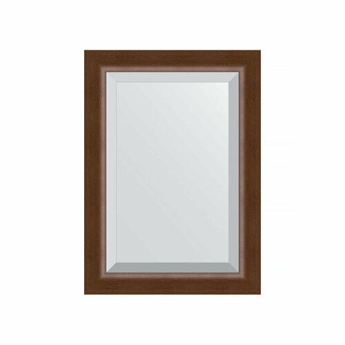 Зеркало настенное с фацетом EVOFORM в багетной раме орех, 52х72 см, для гостиной, прихожей, кабинета, спальни и ванной комнаты, BY 1127