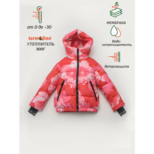 Куртка Orso Bianco Лотти, размер 164, красный, розовый