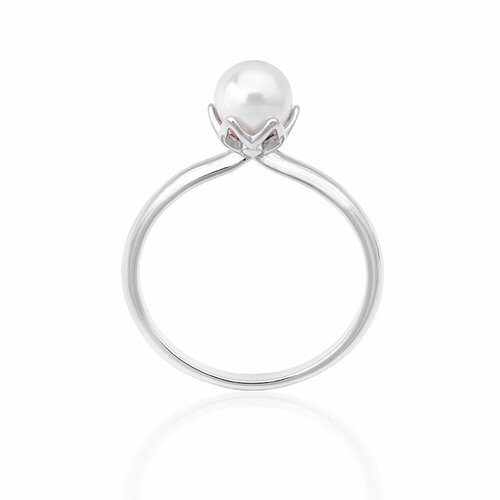 Перстень Majorica Giselle, серебро, 925 проба, родирование, жемчуг, размер 17.5, серебряный