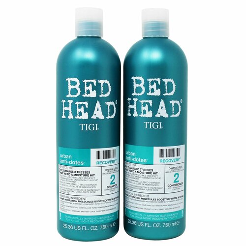 TIGI Bed Head Urban Anti+dotes Recovery - Шампунь и Кондиционер для восстановления поврежденных волос, уровень 2, 2*750 мл