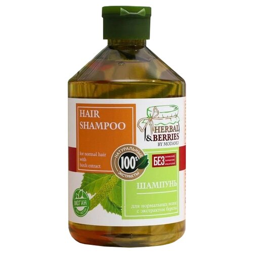 MoDaMo шампунь HERBAL&BERRIES для нормальных волос с экстрактом березы, 500 мл