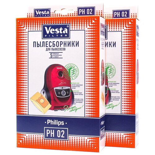 Vesta filter PH 02 Xl-Pack комплект бумажных пылесборников для PHILIPS, 10 шт