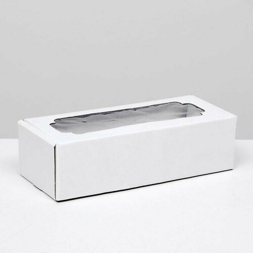 Коробка самосборная, с окном, белая, 32 x 13 x 9 см