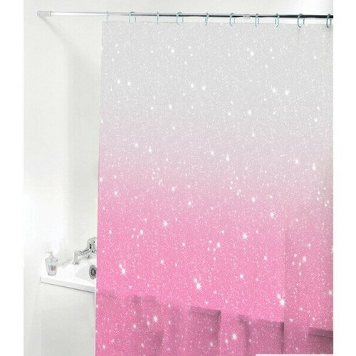 Штора для ванной комнаты 180х180 Селфи EVA Галактика розовая