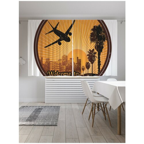 Классические шторы JoyArty "Полет во Флориду", серия Oxford DeLux, 2 полотна 145x180 см
