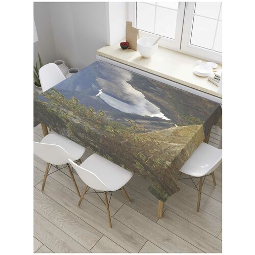Скатерть прямоугольная JoyArty на кухонный стол "Водопад на Гранд-Каньон" из оксфорда, 180x145 см
