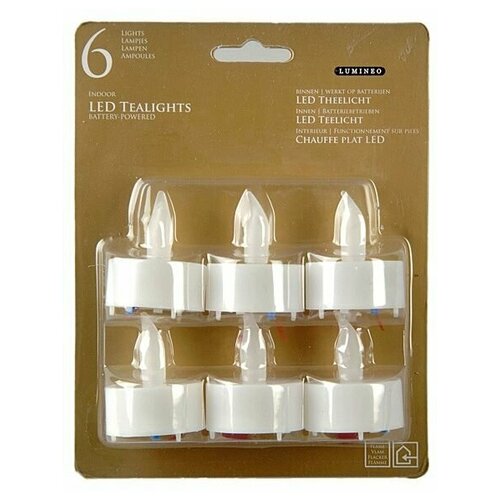 Пластиковые свечи LED, малые (упаковка 6 штук), 3.8х4.8 см, Kaemingk