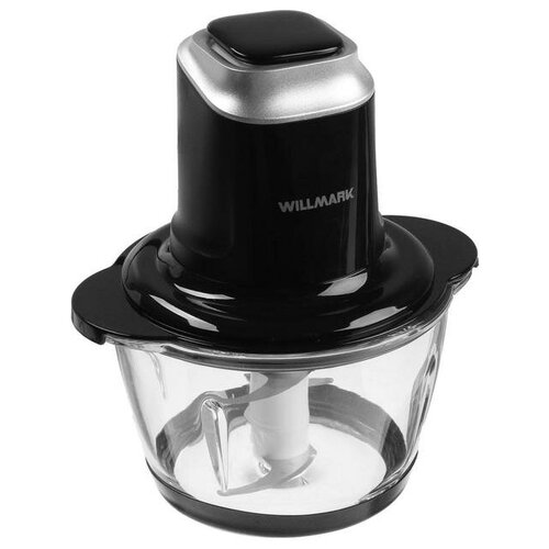 Измельчитель WILLMARK WMC-5288, стекло, 400 Вт, 1.2 л, стекло черный