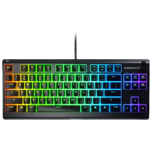 Игровая клавиатура SteelSeries Apex 3 TKL RU Black USB SteelSeries Whisper-Quiet, черный, русская