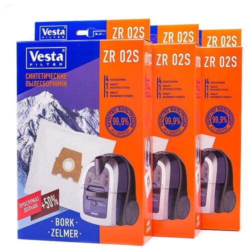 Vesta filter ZR 02 S XXl-Pack комплект пылесборников, 12 шт + 6 фильтров