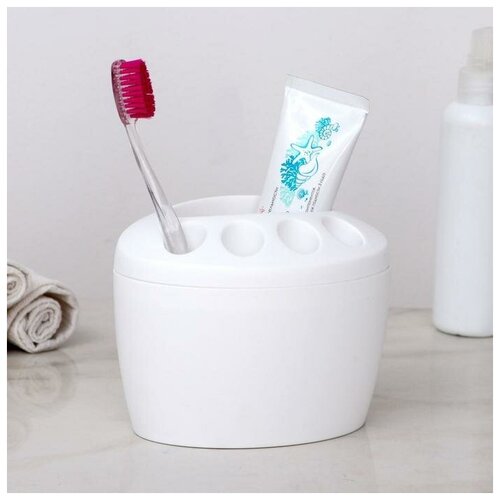 Подставка для зубных щеток "Камея", цвет микс./В упаковке шт: 1
