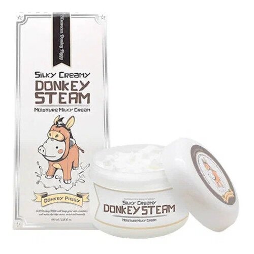 Elizavecca Крем для лица с экстрактом молока ослицы, увлажняющий Donkey Piggy Silky Creamy Donkey Steam Moisture Milky Cream, 100 мл/крем для лица