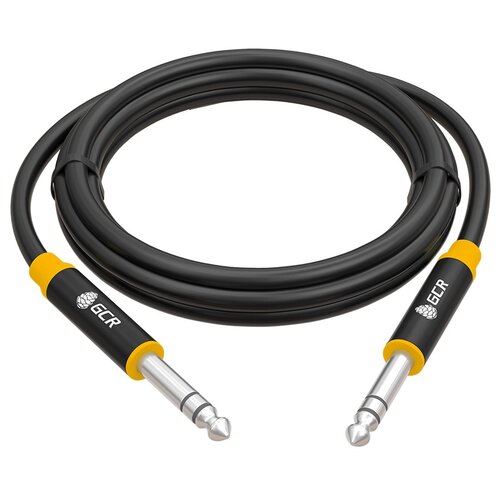 Кабель GCR AUX jack 6.3mm (GCR-AVC17), 10 м, черный/желтый