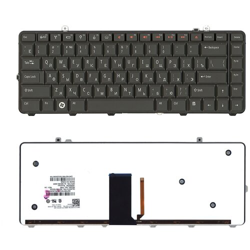 Клавиатура для ноутбука Dell NSK-DC001 черная c подсветкой