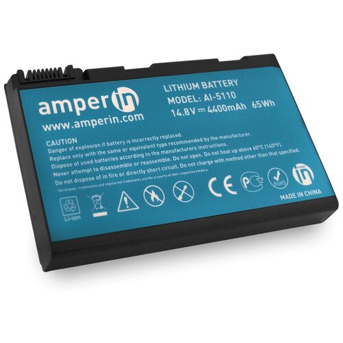 Аккумуляторная батарея (аккумулятор) AI-5110 для ноутбука Acer Aspire 3100 3690 5100 5110 5680 5610 9103 9802, 14.8V 4400mAh (65Wh) Amperin