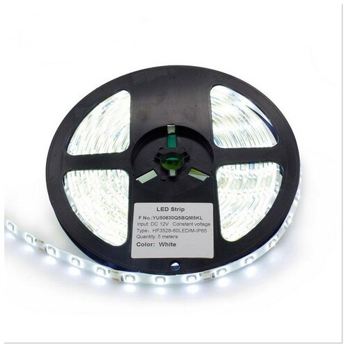 Светодиодная лента SMD3528-60LED-IP65 12 вольт 5м. - Цвет свечения: Белый 5500-6000K