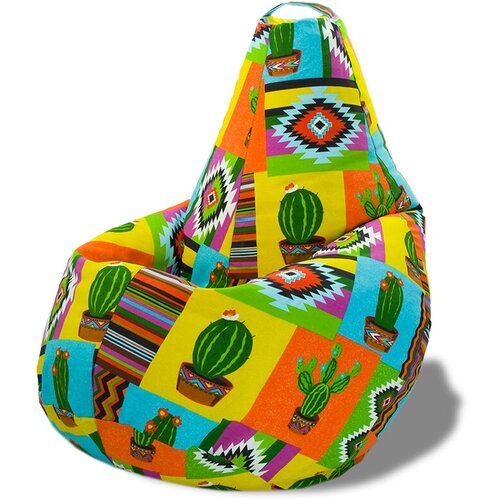 Кресло-мешок PuffMebel ткань жаккард Кактус (размер XXL)