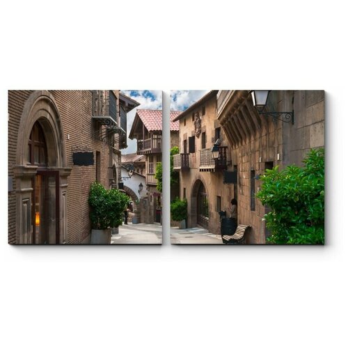 Модульная картина Старинная улочка Барселоны100x50