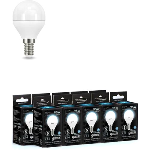 Упаковка светодиодных ламп 10 шт. gauss 105101210, E14, G45, 9.5 Вт, 4100 К
