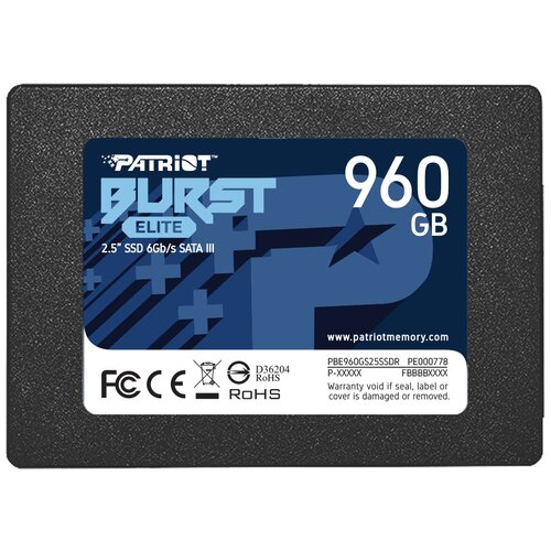 Твердотельный накопитель Patriot Memory Burst Elite 960 ГБ SATA PBE960GS25SSDR