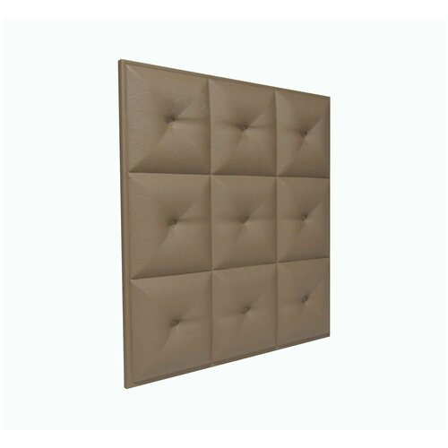 Панель стеновая из экокожи Coffee Boss коричневый кофейный 40 * 40см 1шт мягкая 3D панель декор для стен и в изголовье кровати