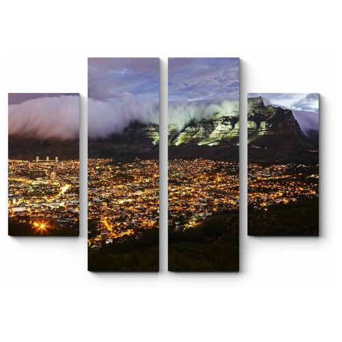 Модульная картина Ватные облака в горах Кейптауна 100x75