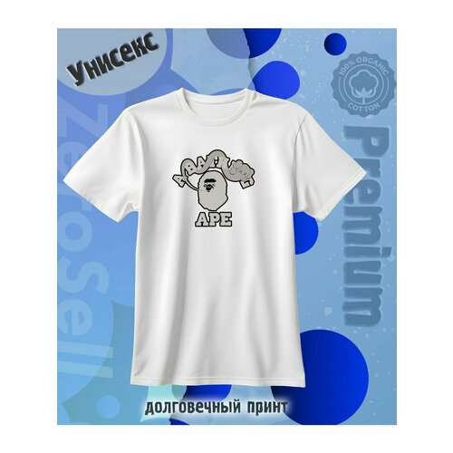 Футболка Zerosell a bathing ape, размер 6XL, белый