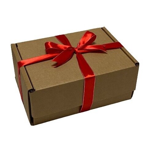 Подарочная коробка с наполнителем и атласной лентой 22х16,5х100 см