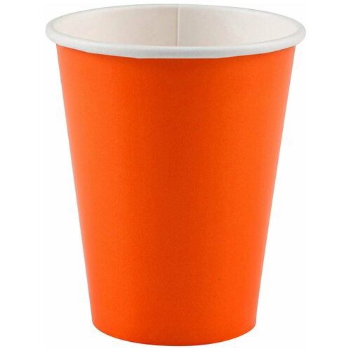 Бумажные стаканы для праздника, Оранжевый, 266 мл, 8 шт.